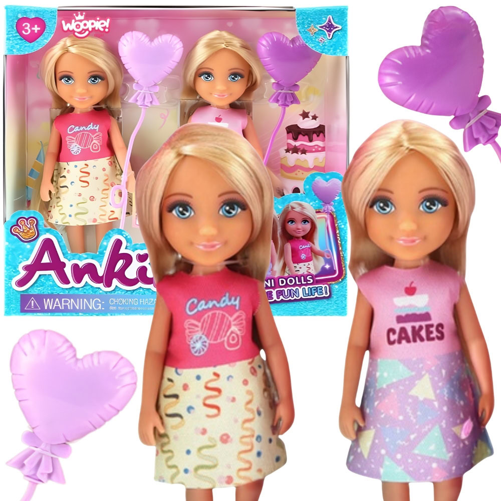 WOOPIE ROYAL zestaw urodzinowy laleczek z balonem serce Candy i Cakes ...