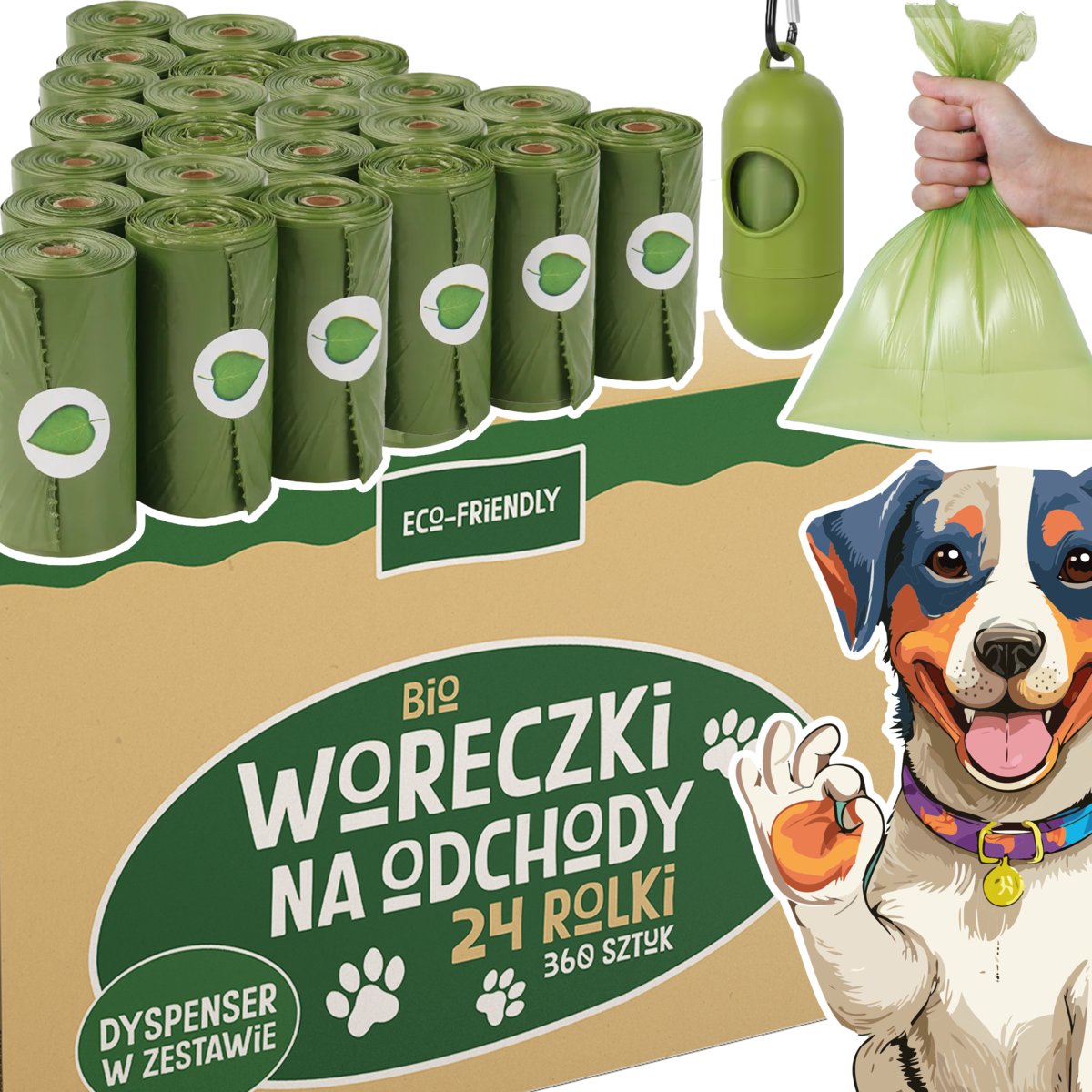 Woreczki Na Psie Odchody Worki Na Kupy Bio Biodegradowalne + Etui 360 ...