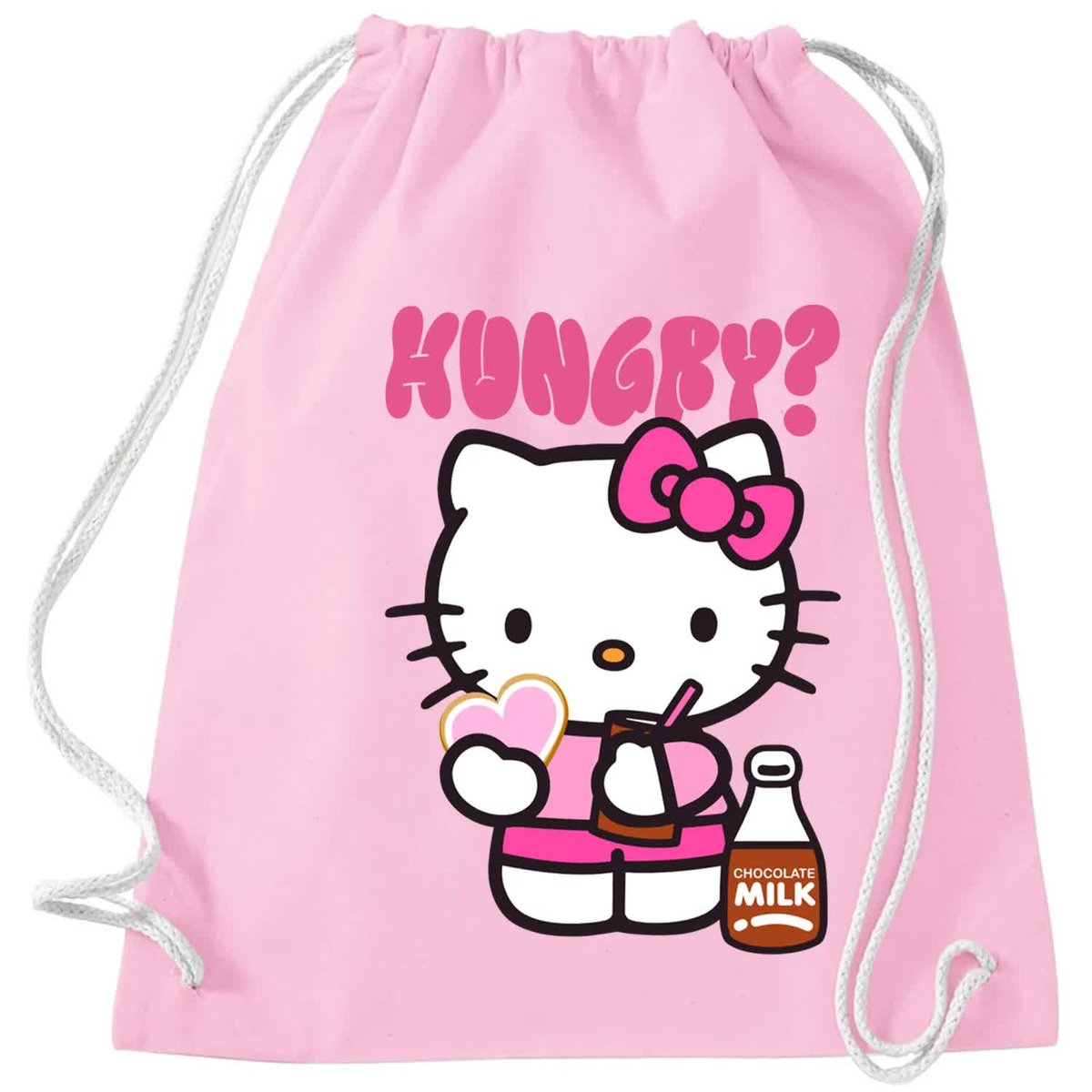 Worek Plecak Różowy HUNGRY? Hello Kitty Pink Bajka Cartoon Urocze Wzory ...