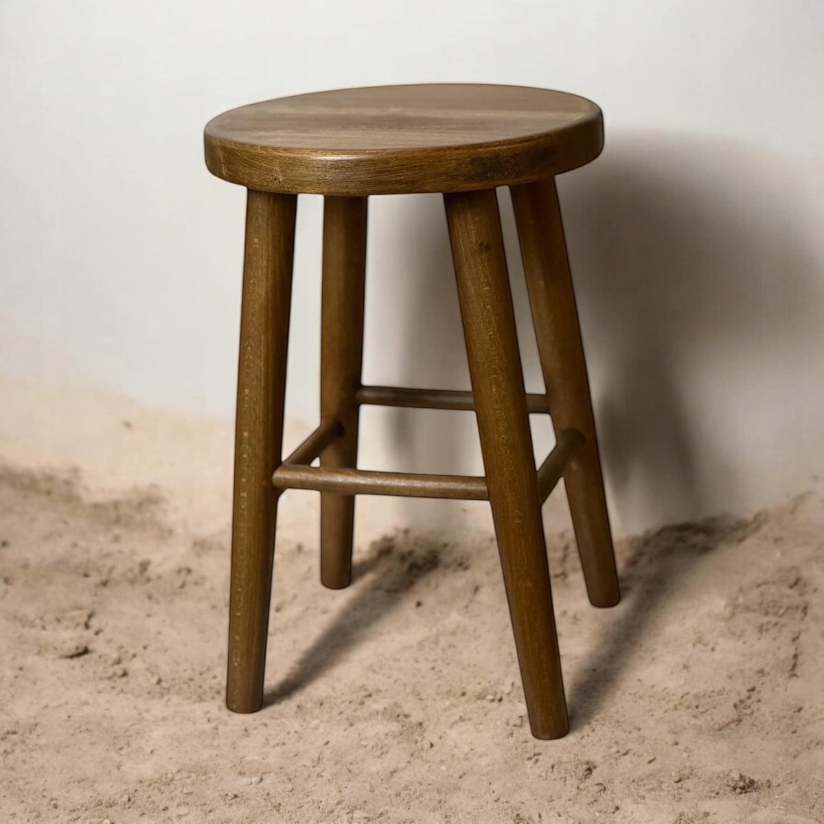 WOSKOWANY TABORET LOFT RUSTYKALNY OKRĄGŁY DO KUCHNI KUCHENNY BUKOWY ...