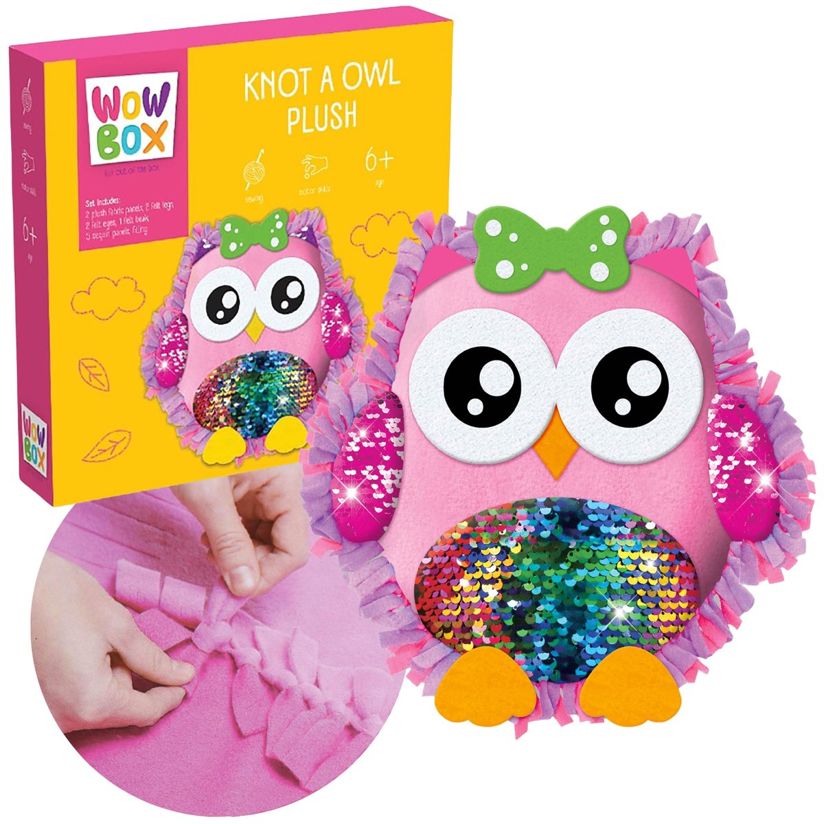 Wow Box Sowa Zestaw kreatywny Poduszka z cekinami DIY - sarcia.eu | Sklep EMPIK.COM