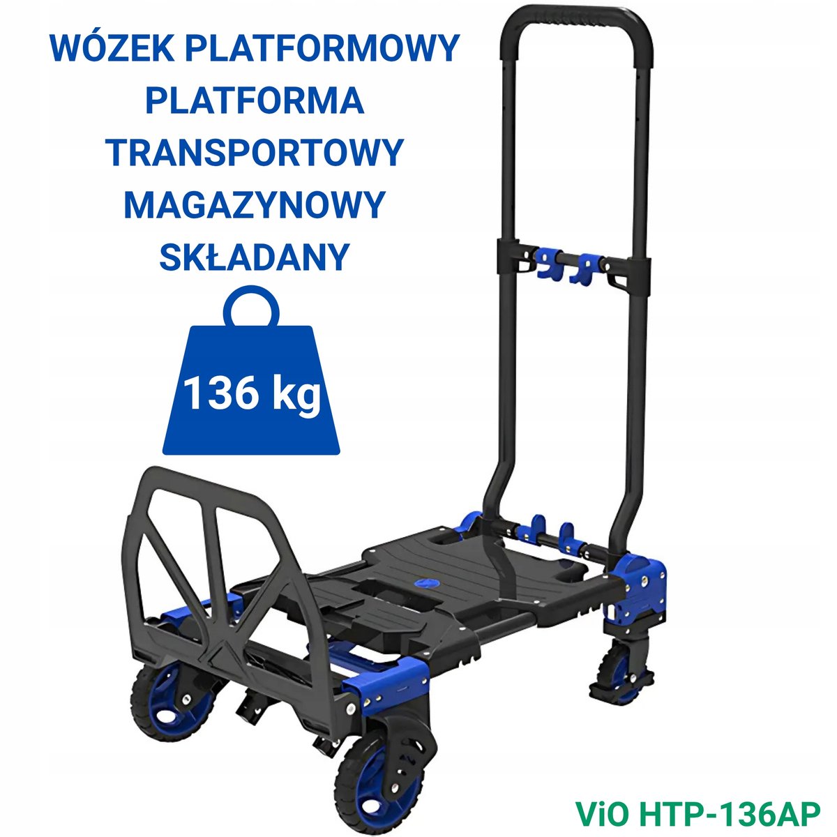 Wózek Platformowy Platforma Transportowy Magazynowy ViO HTP-136AP max ...