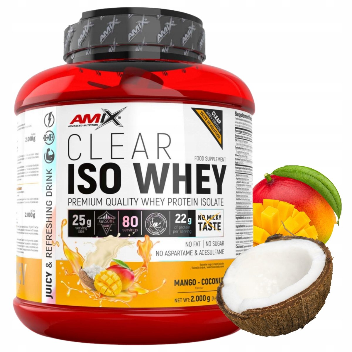 WPI CLEAR WHEY ISOLATE Izolat Białka Serwatki Białko Serwatkowe Mango ...