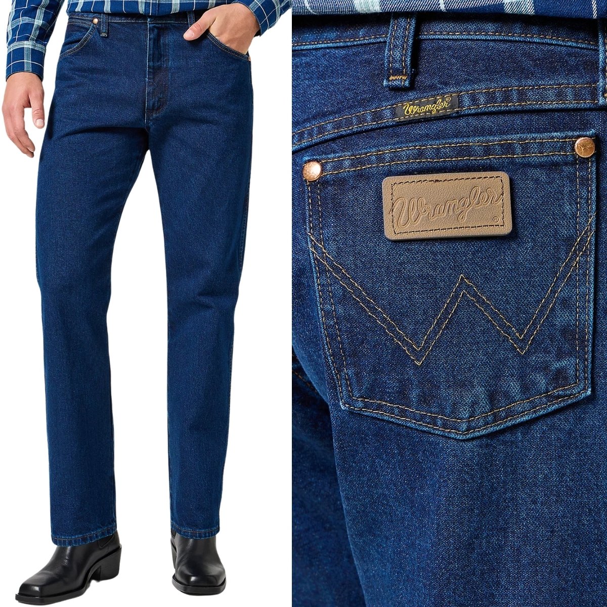 Wrangler 13MWZ Dark COWBOY CUT klasyczne proste spodnie jeansowe W50 ...