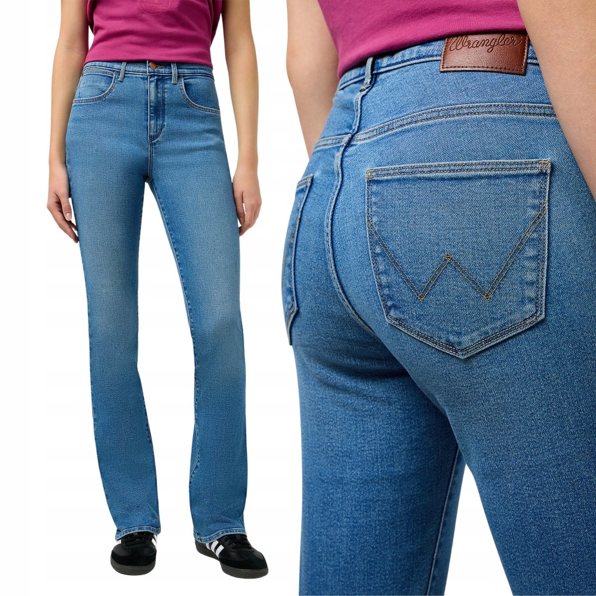 Wrangler BOOTCUT Peacful Body Bespoke ROZSZERZANE BLUE DżINS W28 L32 ...