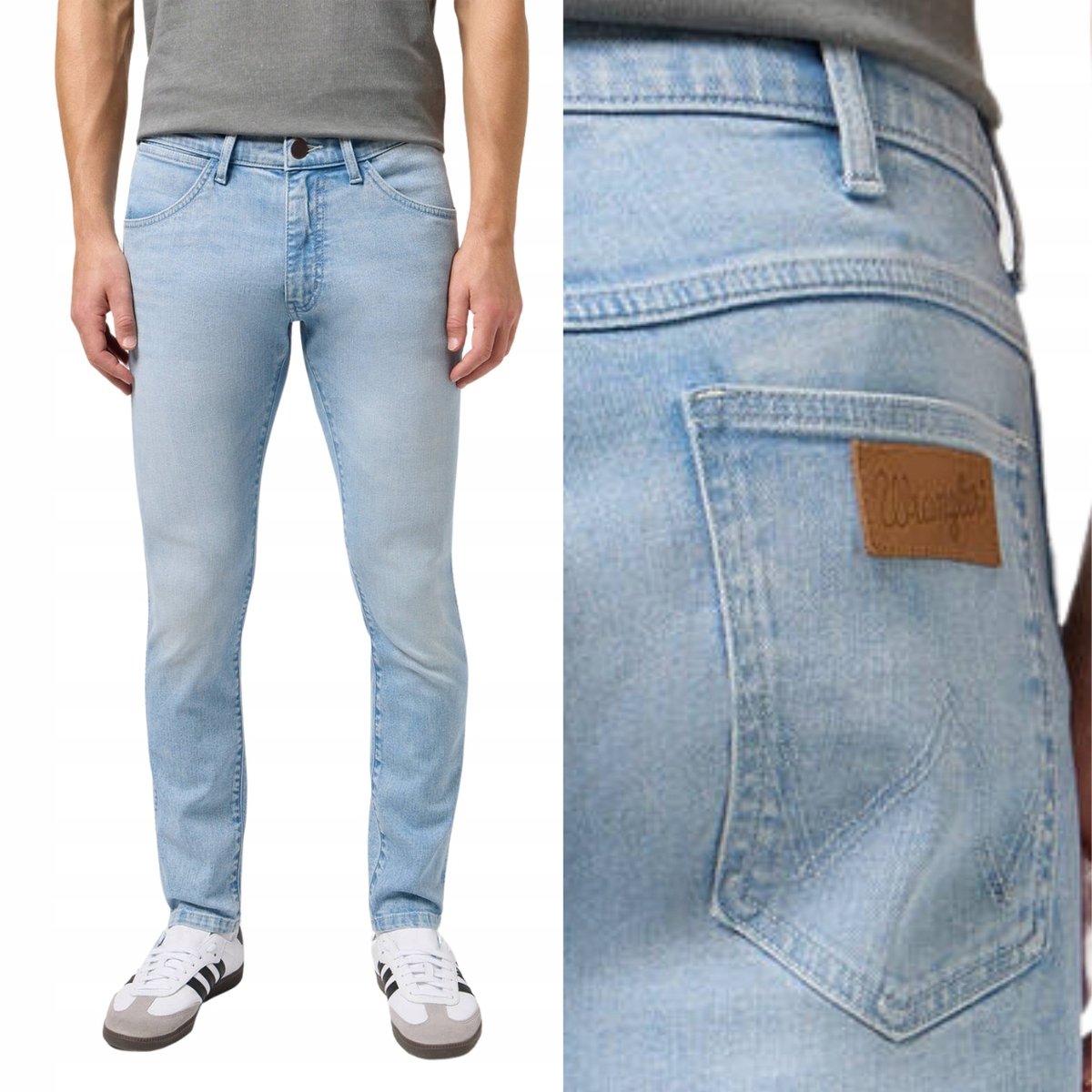 Wrangler BRYSON skinny Whisper Blue DżINS spodnie jeansowe rurki W31 ...
