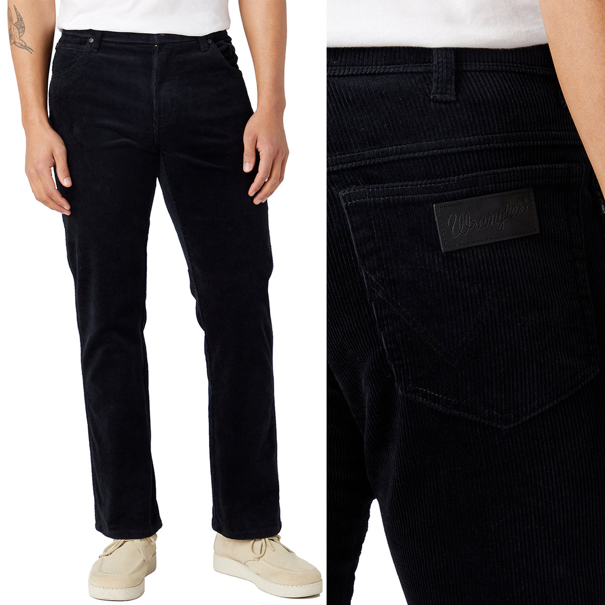 Wrangler GREENSBORO Black CZARNE SPODNIE SZTRUKS W34 L34 - Wrangler ...