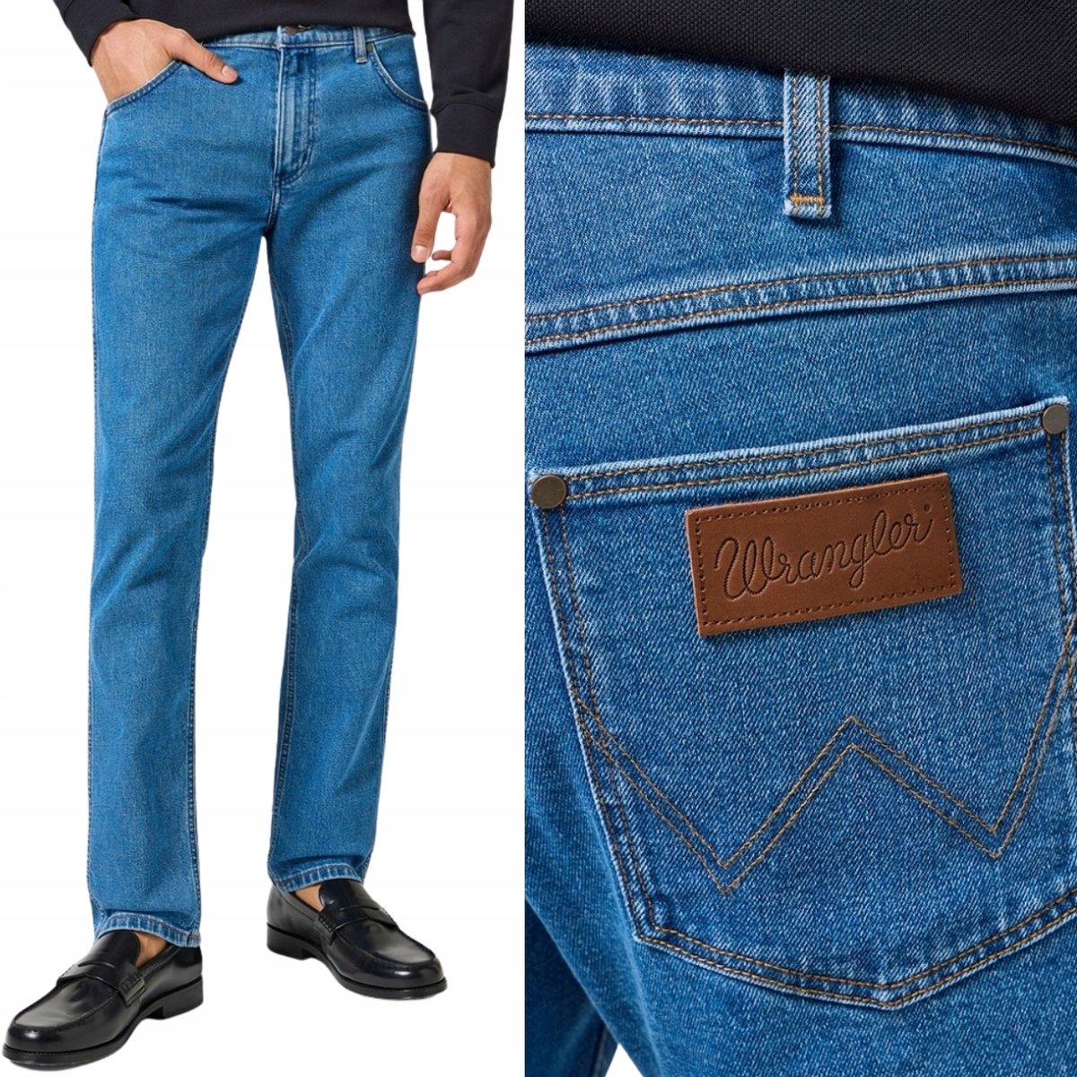 Wrangler GREENSBORO Saddlestone NOWA KOLEKCJA PROSTE CIEMNY DżINS W34 ...