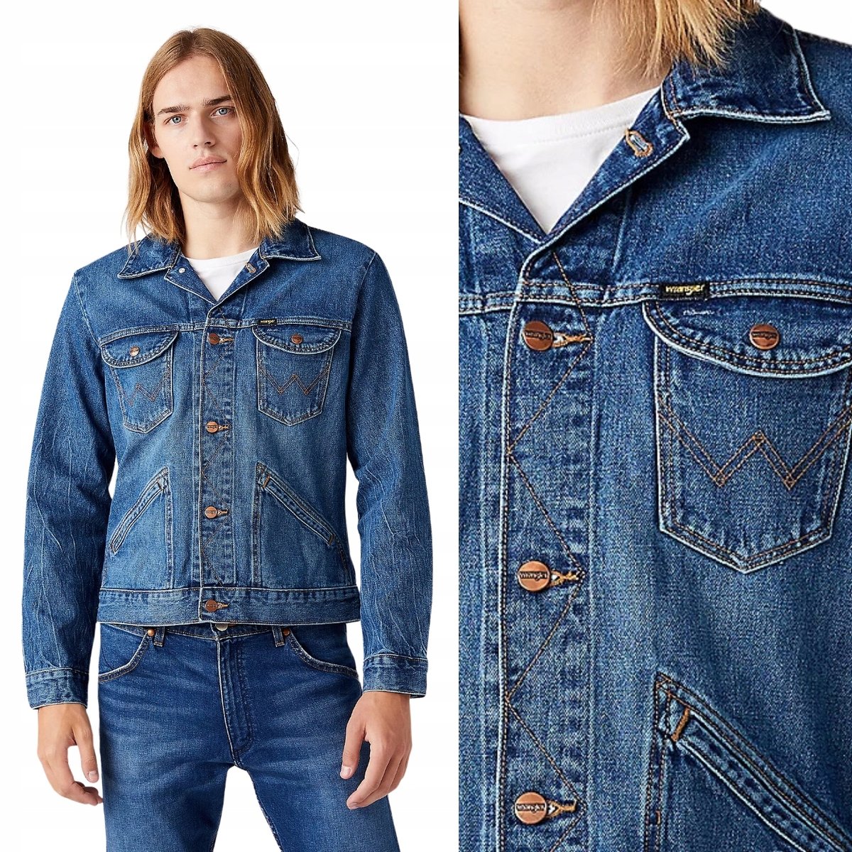 Wrangler ICONS 124MJ JACKET 3 years KATANA KURTKA CIEMNY DżINS 4XL ...