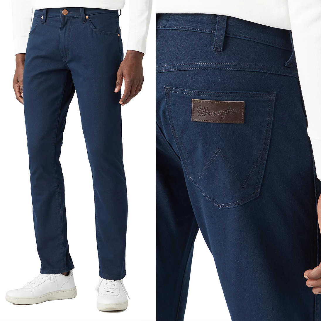 Wrangler Larston Navy Granatowe Slim Taper W32 L34 - Wrangler | Moda ...