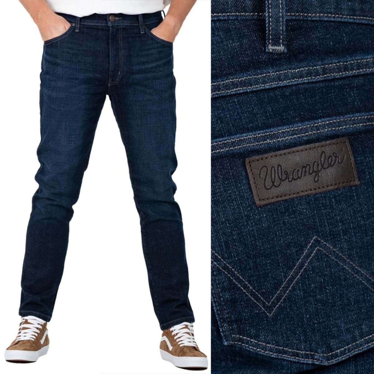 Wrangler LARSTON SLIM TAPERED Wonderwall GRANATOWY DżINS W32 L32 ...
