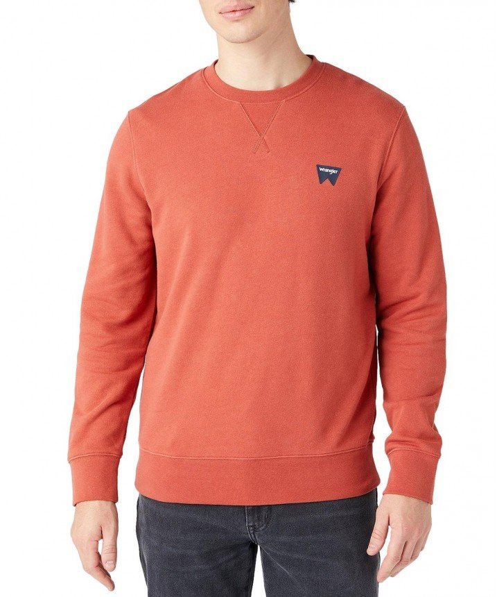 Wrangler Sign Off Crew Męska Bluza Klasyczna Etruscan Red W6589Ha11-M ...