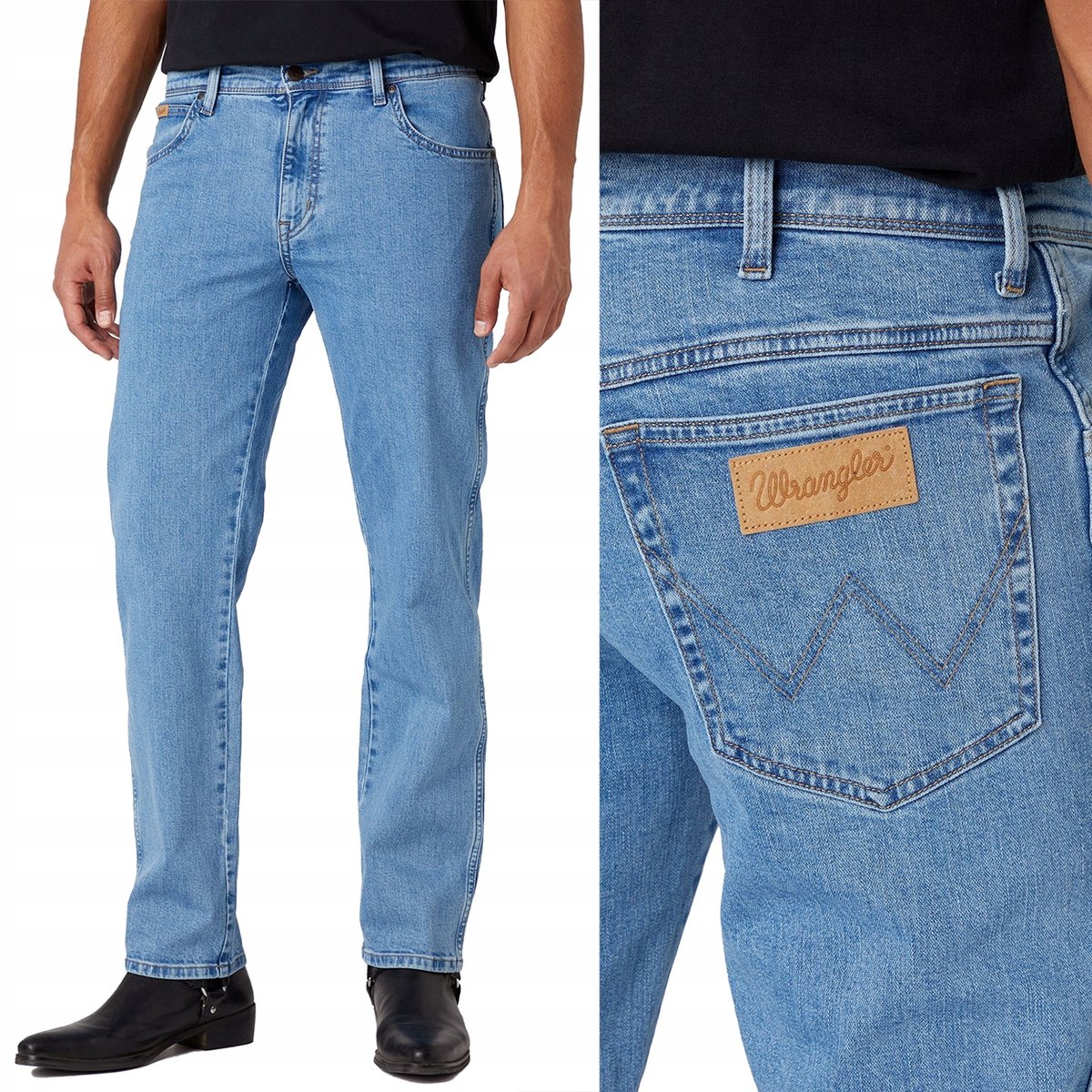 Wrangler TEXAS AUTHENTIC STRAIGHT Good Shot BLUE DżINS W33 L32 ...