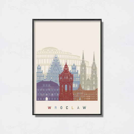 Wrocław grafika minimalistyczna - 50X70 cm - Atram | Sklep EMPIK.COM