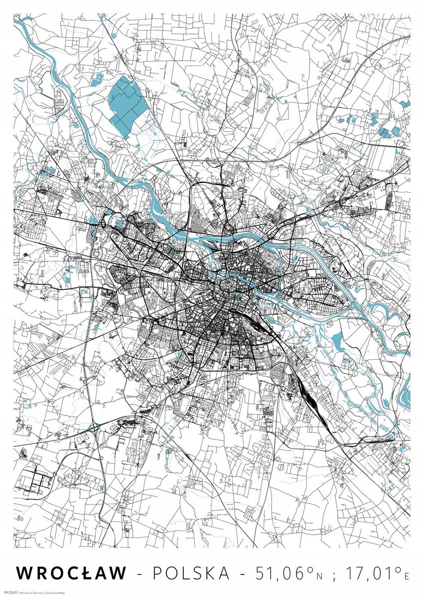 Wrocław Mapa Miasta - plakat A3 29,7x42 cm - inna (Inny) | Sklep EMPIK.COM