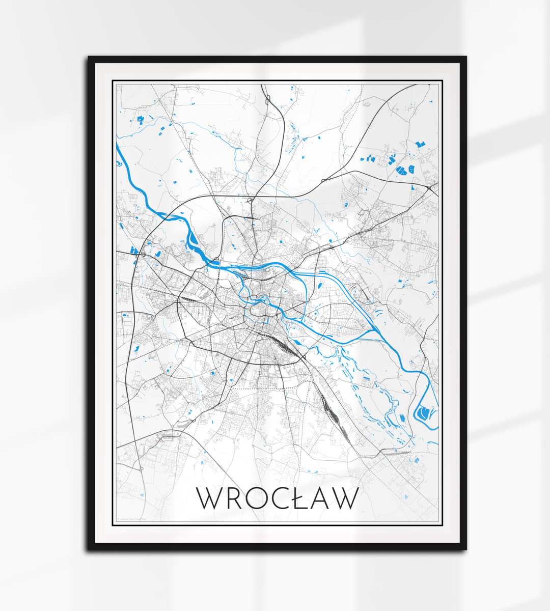 WROCŁAW plakat mapa czarno-biała plan 70x50 cm B2, 3 - Inna marka | Sklep EMPIK.COM