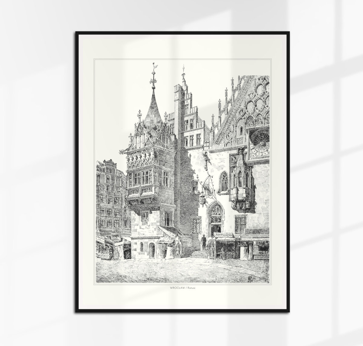 WROCŁAW Ratusz Rynek REPRODUKCJA stara grafika na ścianę 30x21 A4 ...