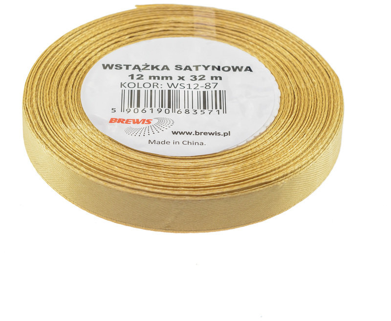 Wstążka Satynowa 12mm/32M Beżowa Nr 87, Brewis - Brewis | Sklep EMPIK.COM
