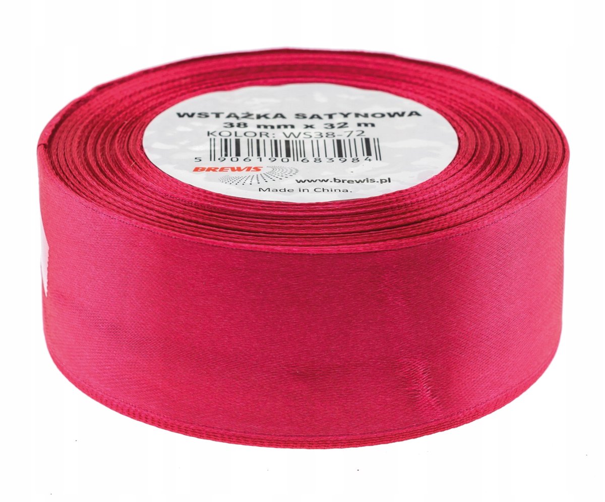 Wstążka Satynowa Ozdobna 38mm 32M Różowa Brewis - Brewis | Sklep EMPIK.COM