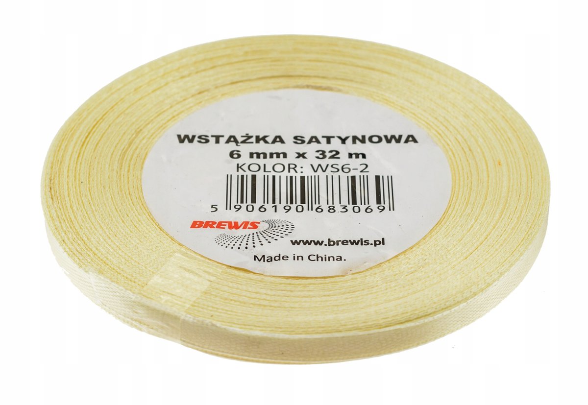 Wstążka Satynowa Ozdobna 6mm 32M Ecru Brewis - Brewis | Sklep EMPIK.COM