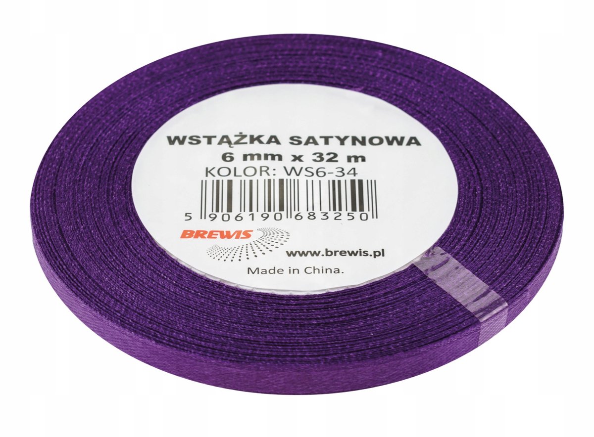 Wstążka Satynowa Ozdobna 6mm 32M Fioletowa Brewis - Brewis | Sklep ...