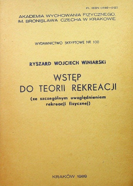 Wstęp do teorii rekreacji - W opisie | Książka w Empik