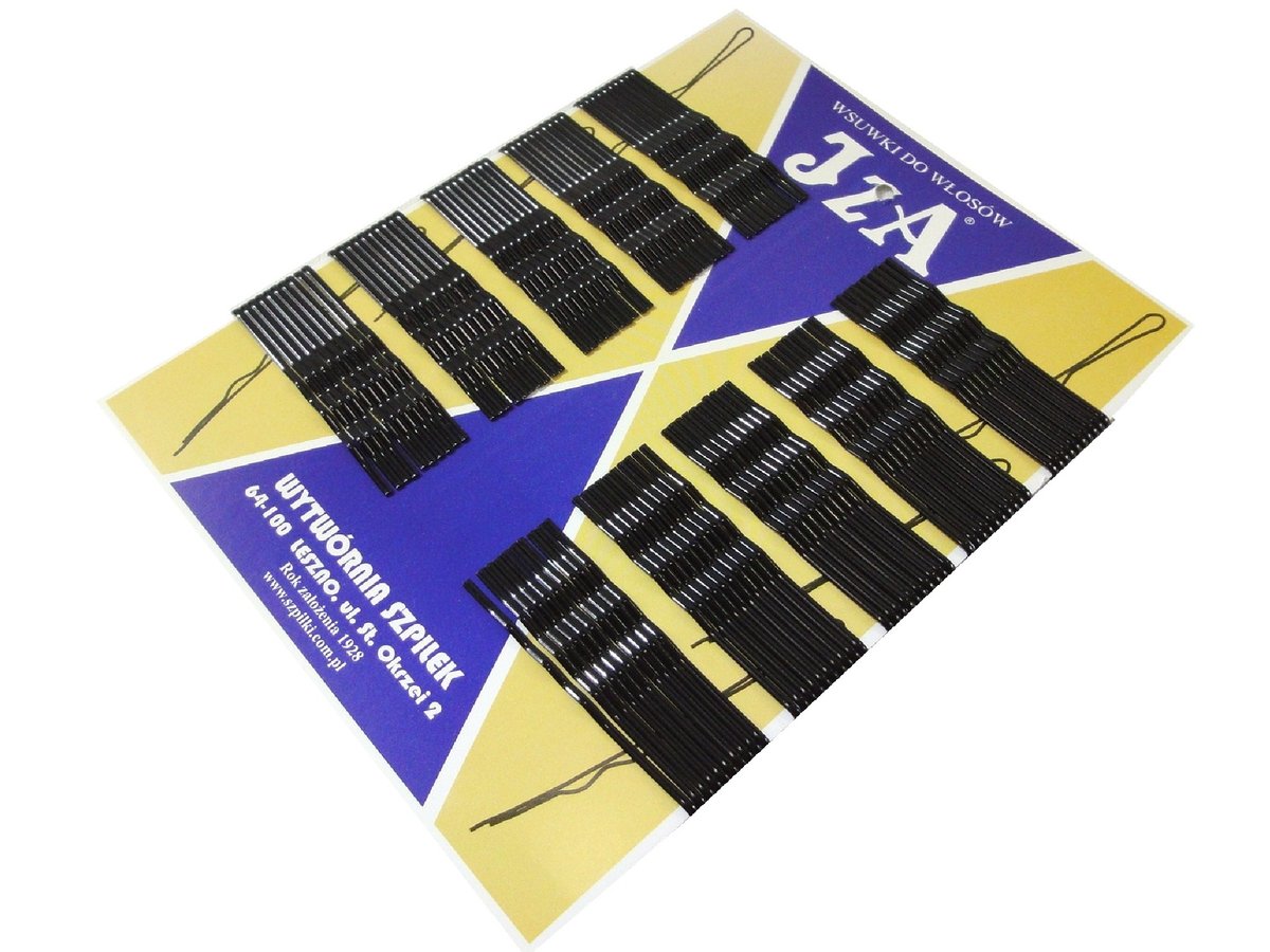 Wsuwki karbowane spinki do włosów koka czarne 6 cm / 100 szt IzA ...