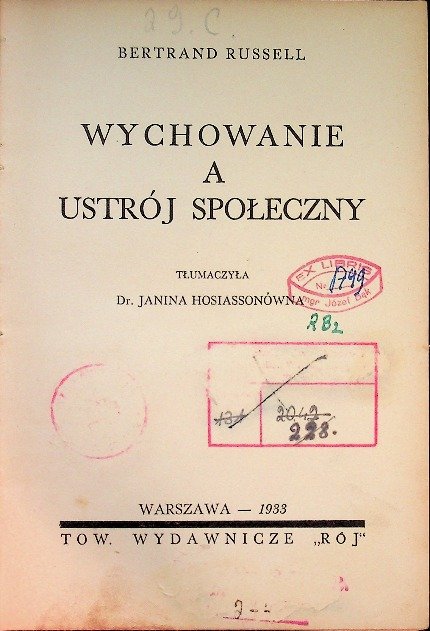 Wychowanie a ustrój społeczny 1933 r. - Bertrand Russell | Książka w Empik