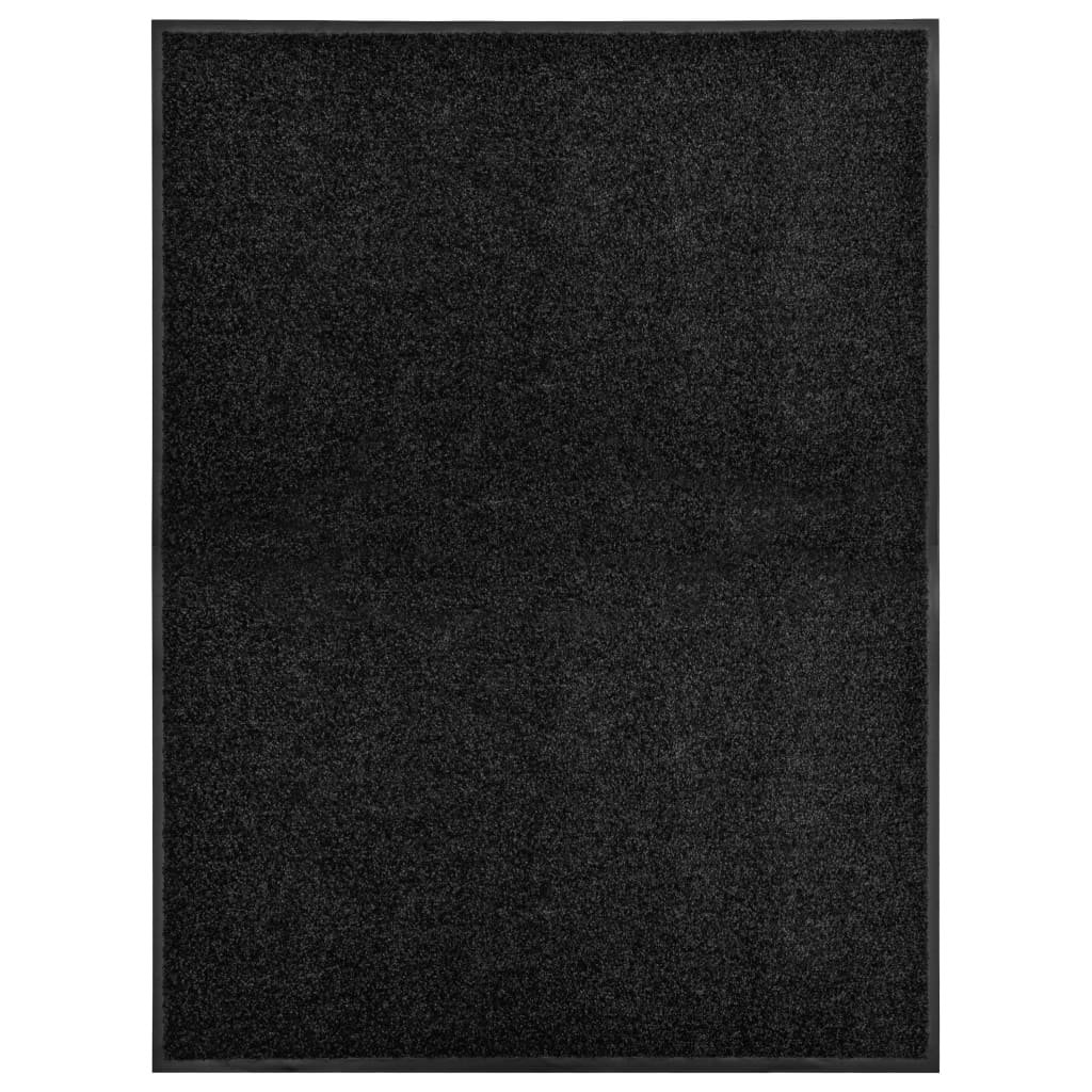 Wycieraczka antypoślizgowa z poliamidu, czarna, 120 x 90 cm, PVC ...