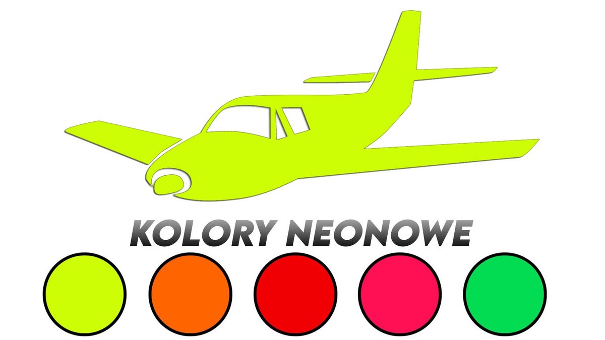 Wycinana naklejka AWIONETKA - SAMOLOT kolory neonowe - J and A - Inna ...