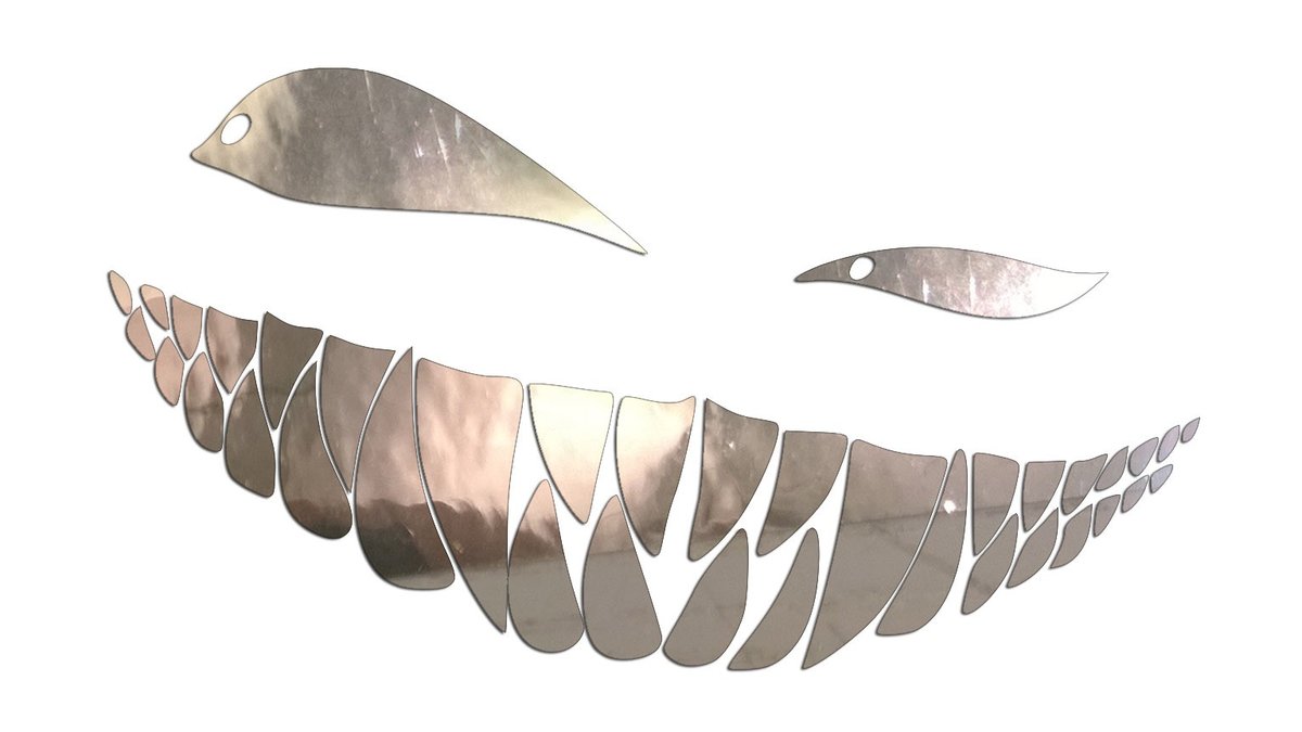 Wycinana naklejka CREEPY SMILE - UŚMIECH Z ZĘBAMI kolory chrom - J and ...