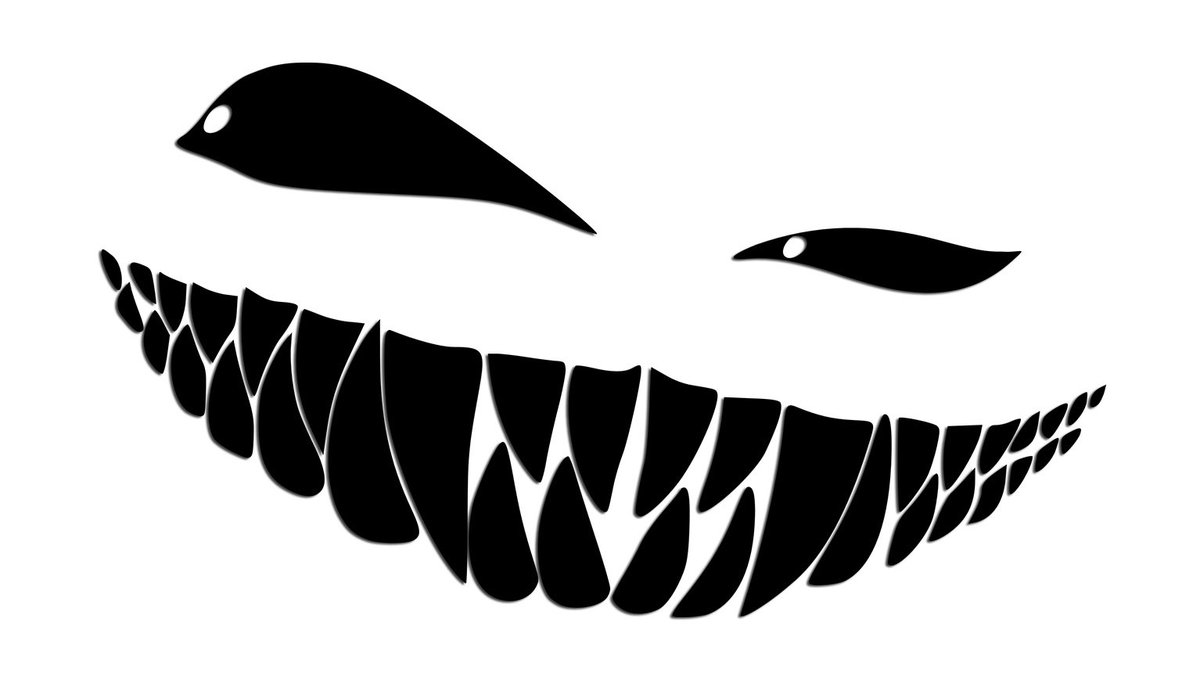 Wycinana naklejka CREEPY SMILE - UŚMIECH Z ZĘBAMI różne kolory - J and ...