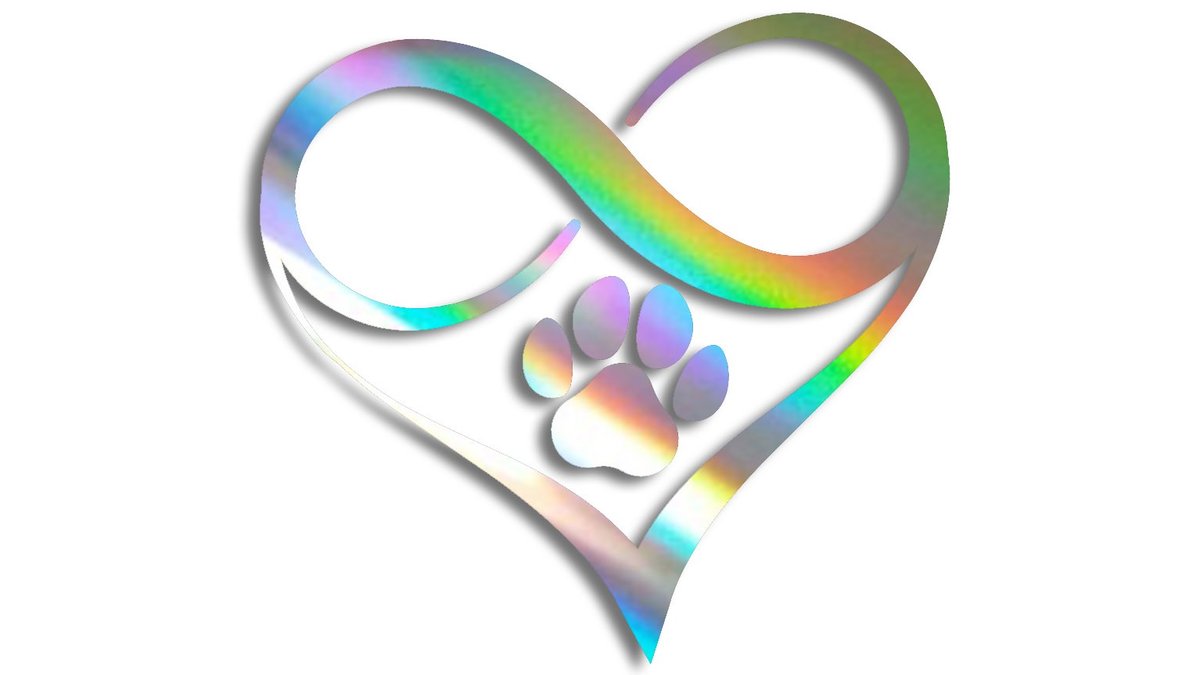 Wycinana naklejka NIESKOŃCZONOŚĆ - SERCE - ŁAPKA - KOT PIES ...