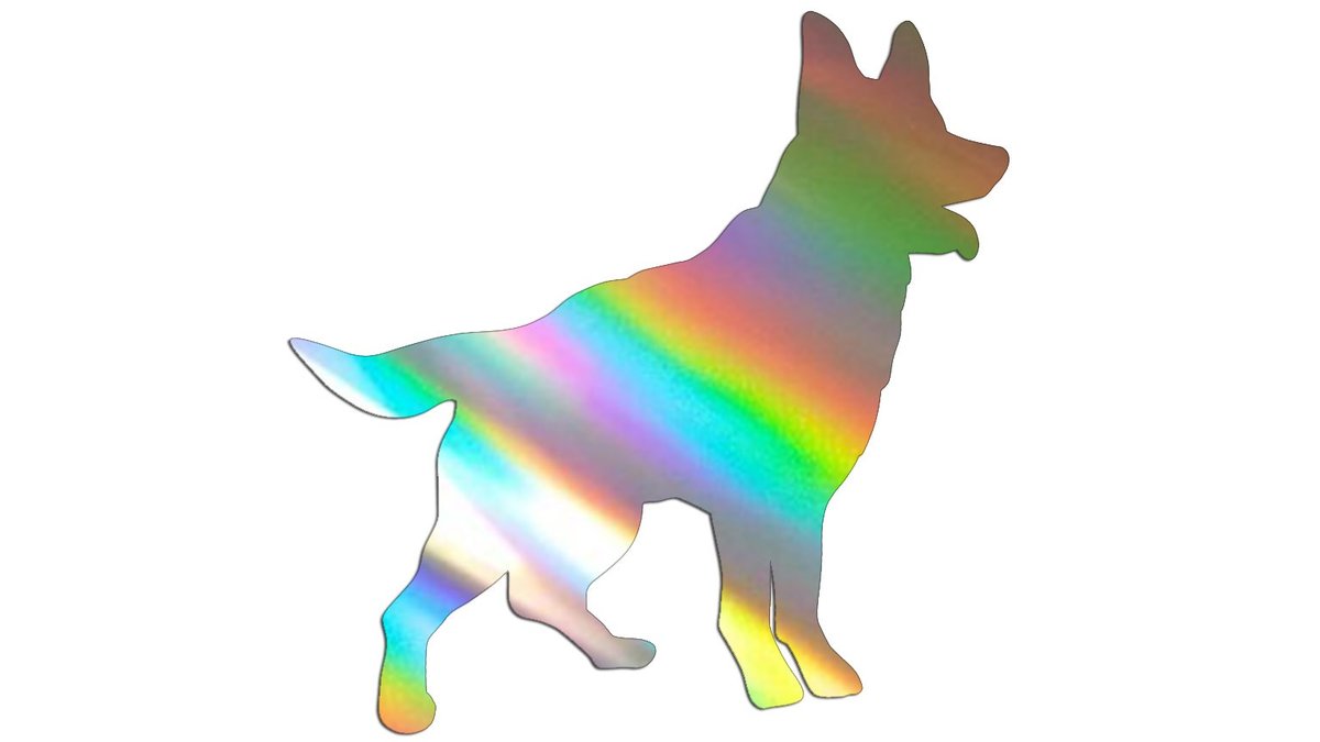 Wycinana naklejka OWCZAREK NIEMIECKI - WILCZUR - PIES holograficzna - J ...