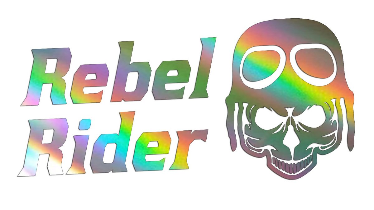 Wycinana naklejka REBEL RIDER - CZASZKA - MOTOR holograficzna - J and A ...