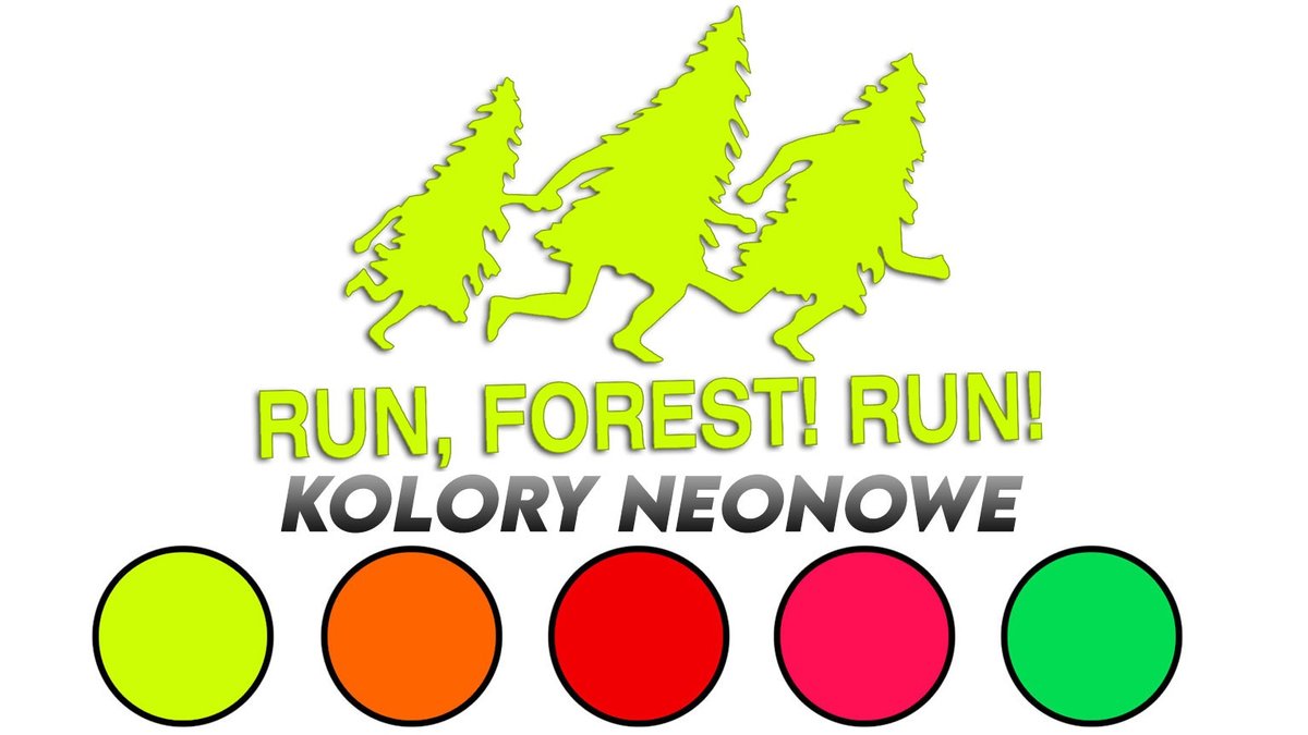 Wycinana naklejka RUN FOREST RUN - LAS kolory neonowe - J and A - Inna ...