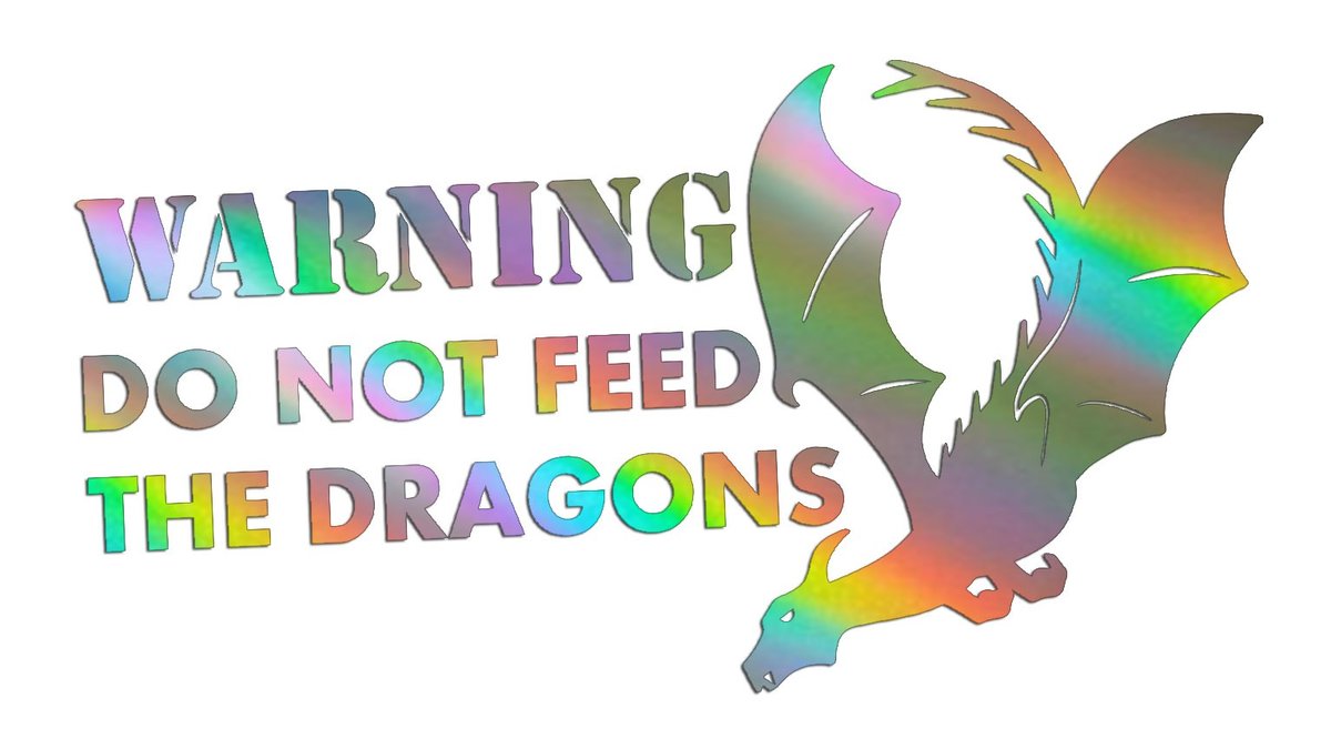 Wycinana naklejka WARNING - DO NOT FEED THE DRAGONS - SMOK ...