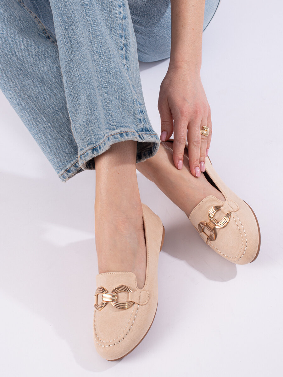 Wygodne mokasyny zamszowe Shelovet beĹĽowe-42 - Inna marka | Moda Sklep ...