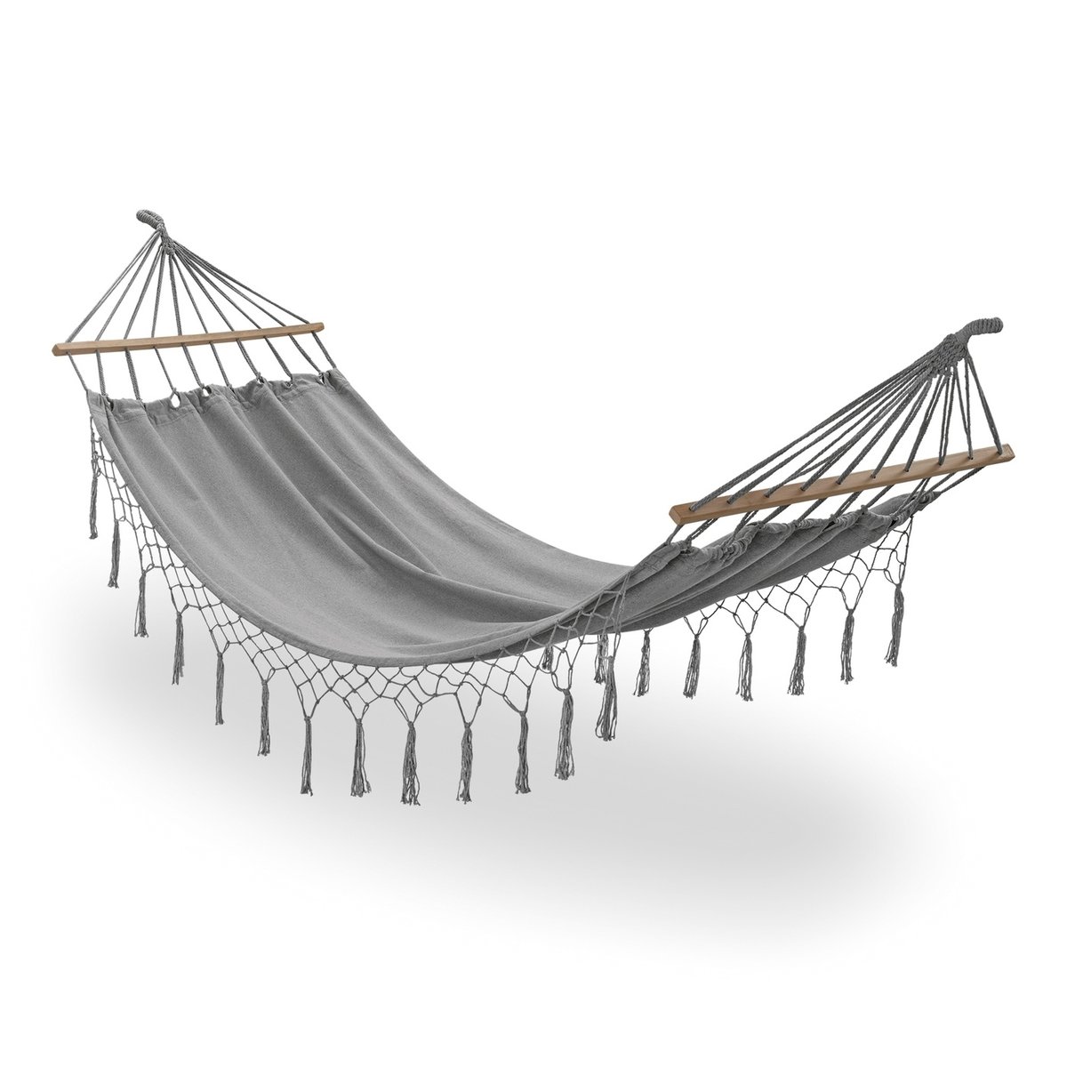 Wygodny HAMAK OGRODOWY BOHO makrama HUŚTAWKA ogrodowa LEŻAK WISZĄCY z 2 ...