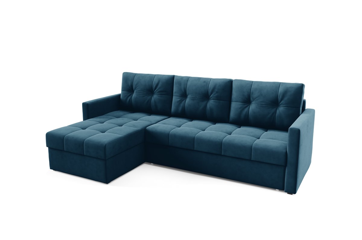 Wygodny pikowany naro nik uniwersalny OLIVIA niebieski automat DL do salonu - Bettso | Sklep ...