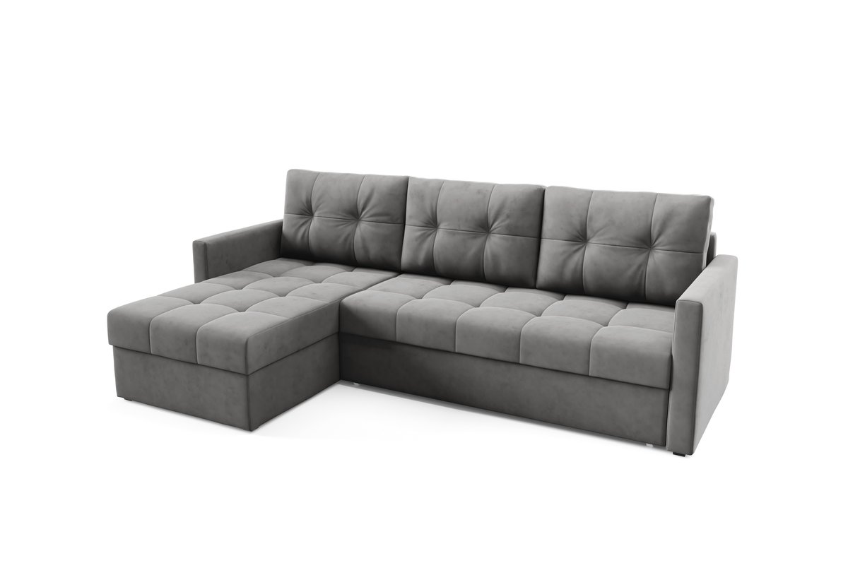 Wygodny pikowany naro nik uniwersalny OLIVIA szary do salonu - Bettso | Sklep EMPIK.COM