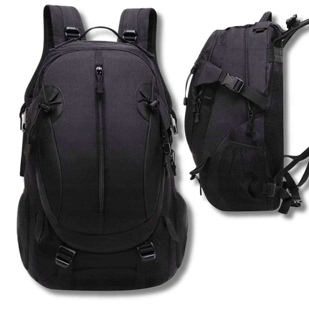 Wygodny PLECAK wojskowy turystyczny MĘSKI taktyczny CZARNY do samolotu 35L - bez marki | Sport ...