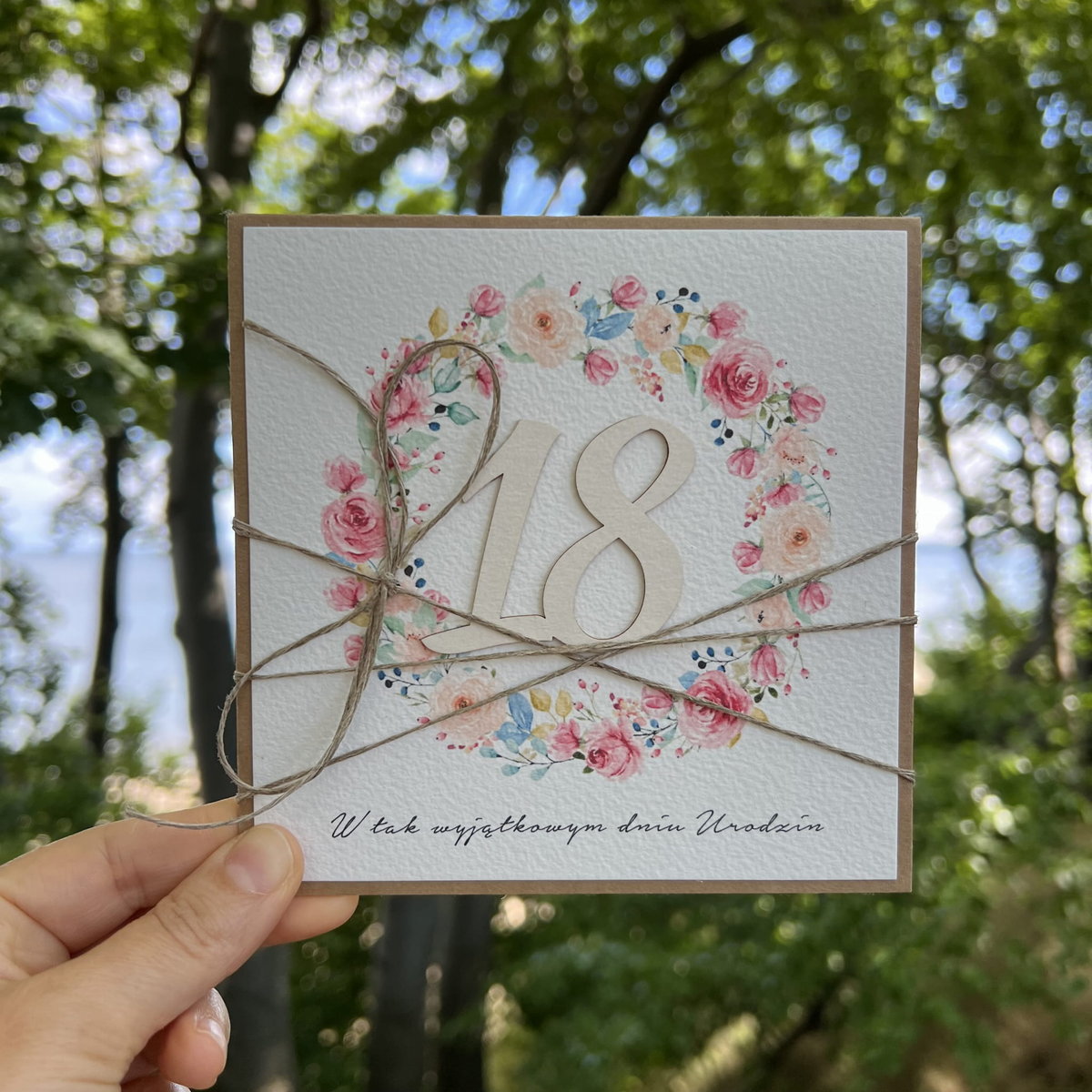 Wyjątkowa ręcznie robiona kartka na 18-ste urodziny, osiemnastka, pomysł na prezent życzenia na ...
