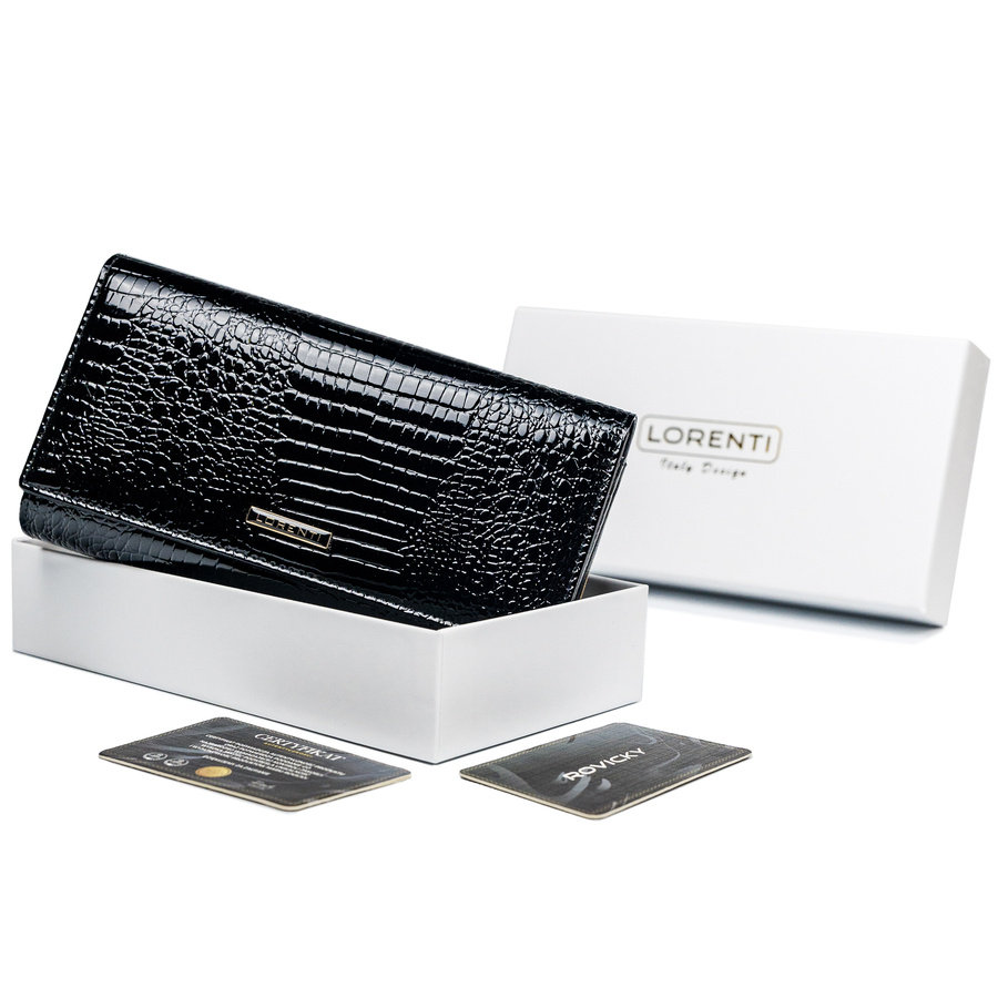 Wyjątkowo Rozbudowany Portfel Damski Z Lakierowanej Skóry — Lorenti ...