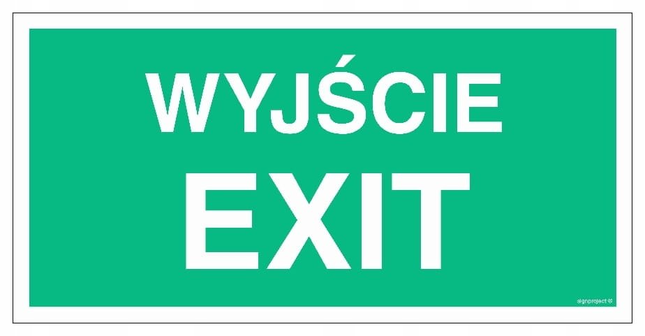 Wyjście / EXIT - 300X150 PŁYTA FOTO EWAKUACYJNE LIBRES POLSKA SP ...