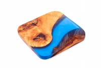 WYKONANA RĘCZNIE DREWNIANA KWADRATOWA DESKA DO KROJENIA Z ŻYWICĄ SCANDE ...