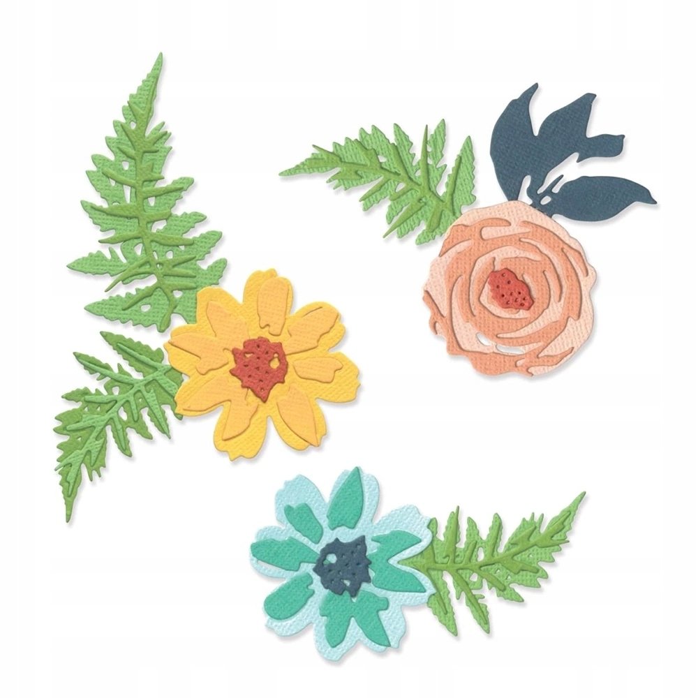 WYKROJNIK do papieru Sizzix Thinlits Flowers & Fern kwiaty paproć ...