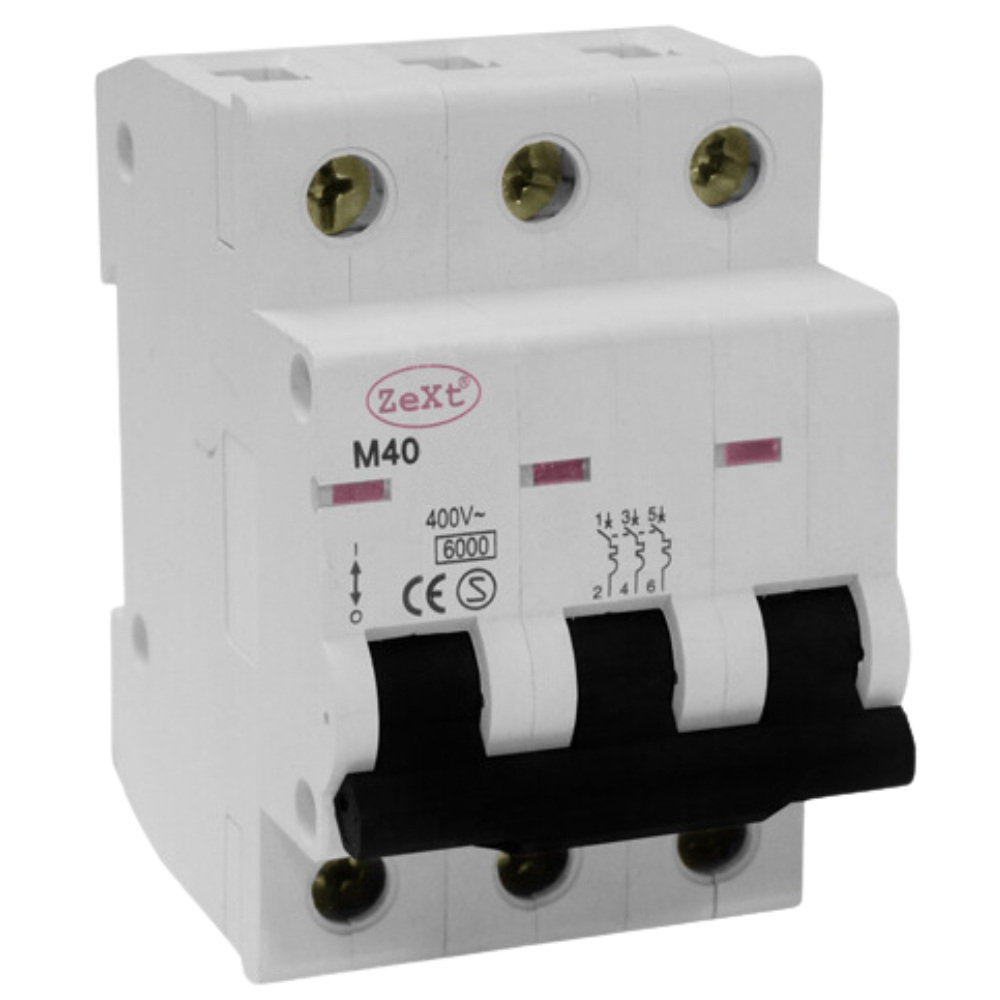 Wyłącznik nadprądowy 3P B 40A Zext ADO-M403P-B40 bezpiecznik automat - ZeXt | Sklep EMPIK.COM