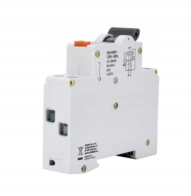 Wyłącznik RCBO 1P B 20A 30mA TYP AC SCHELINGER A08-GKR-AC-B20 ...