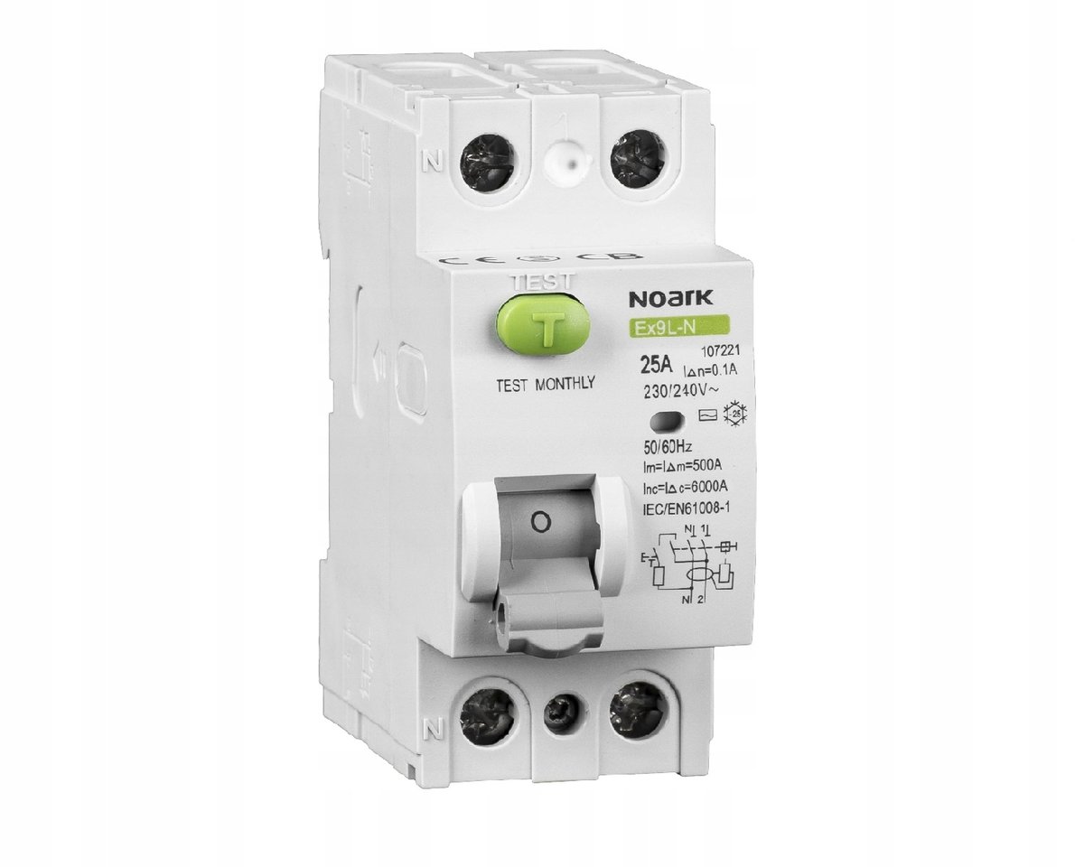 Wyłącznik różnicowoprądowy RCCB 2P 40A 0,03A typ AC Ex9L-N 108315 - noark | Sklep EMPIK.COM